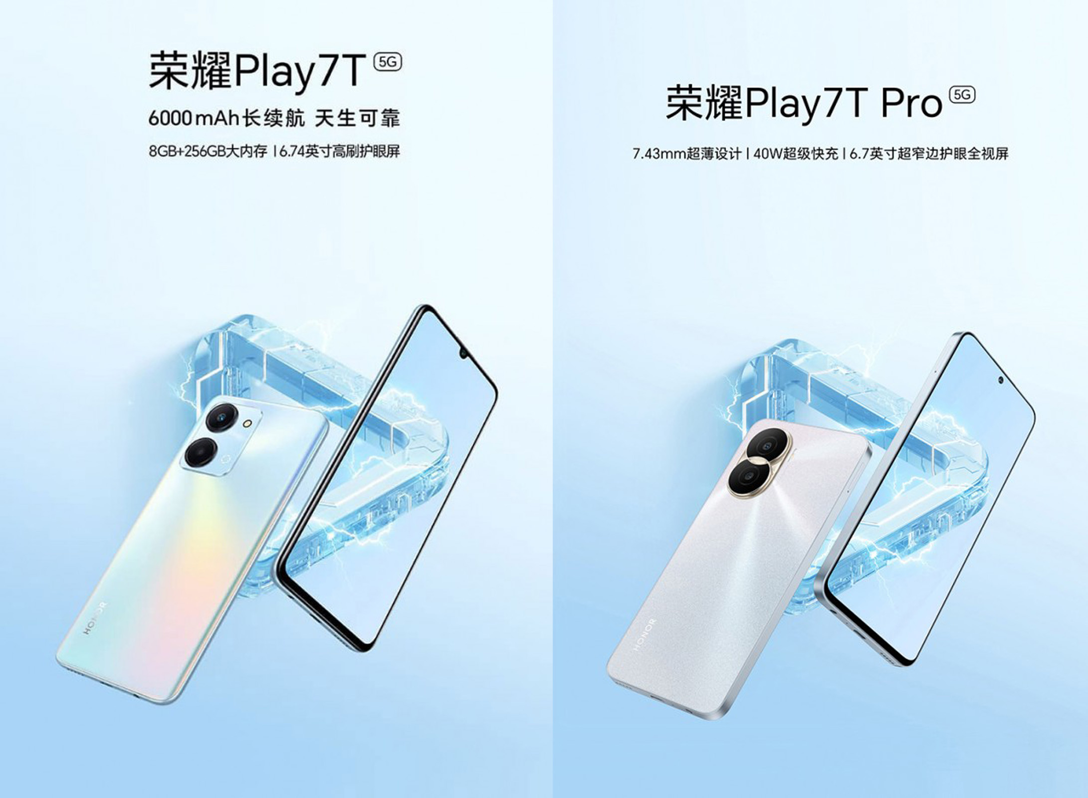 Honor Play 7T và 7T Pro ra mắt: Chip Dimensity 6020, camera chính 50MP, màn hình 90Hz