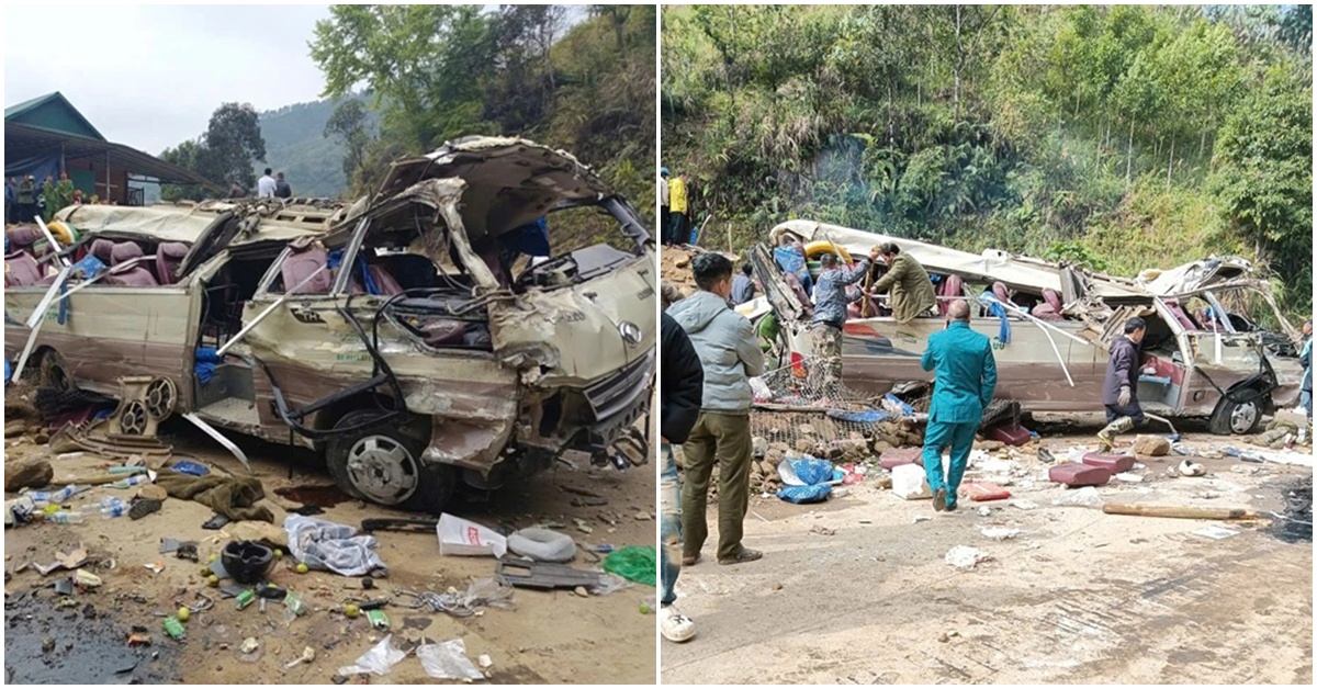 Cận cảnh hiện trường thảm khốc vụ lật xe khách chở đoàn thiện nguyện ở ...