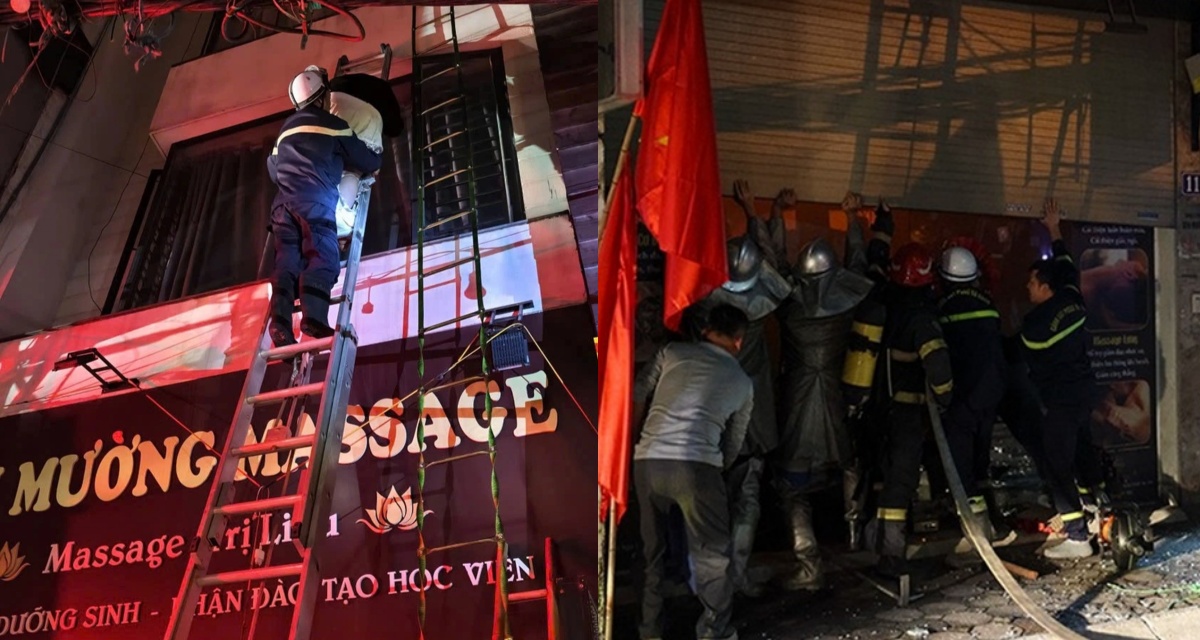 Hiện trường cháy quán massage ở Hà Nội, khẩn trương điều tra làm rõ ...